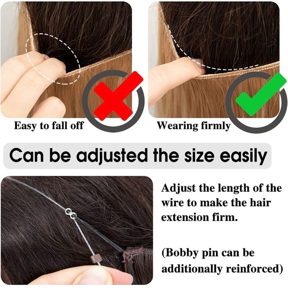 Accessories | 22 Inch Fish Line Band Halo Hair Extension | Poshmark